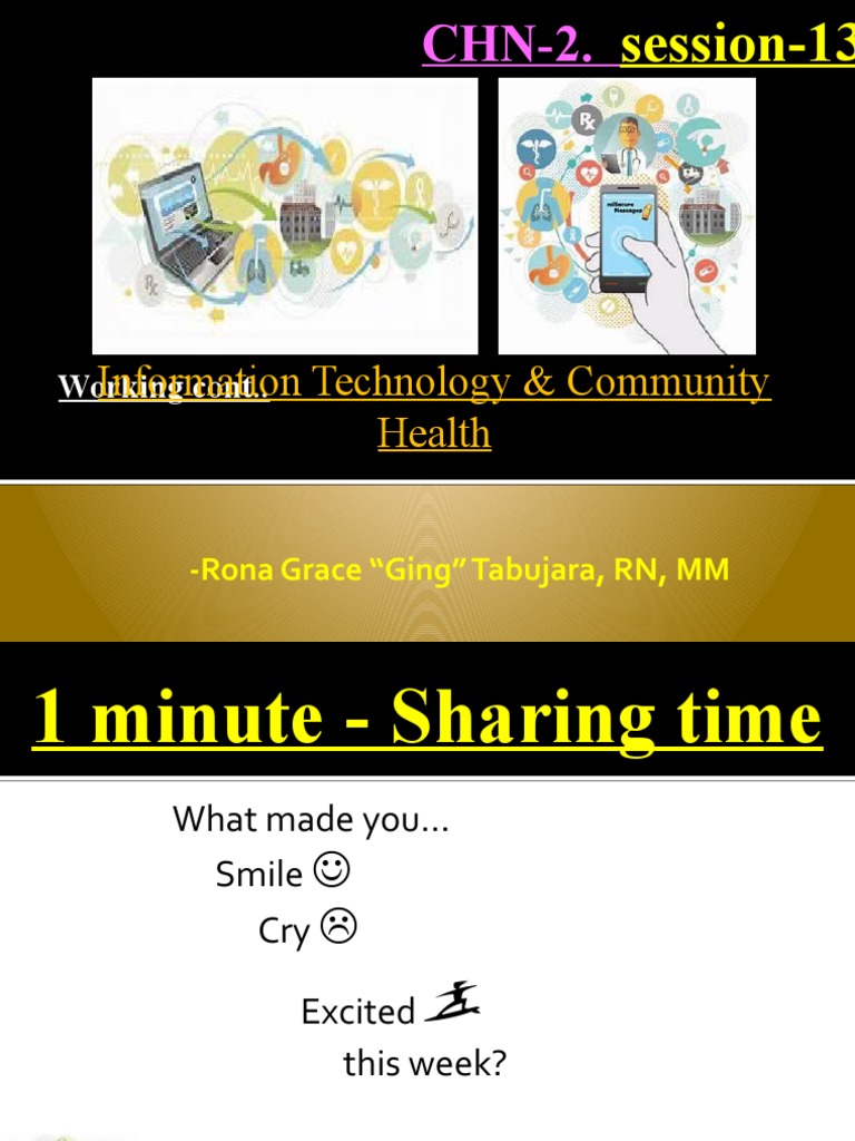 Information Technology & Community Health: Working Cont. | PDF ...