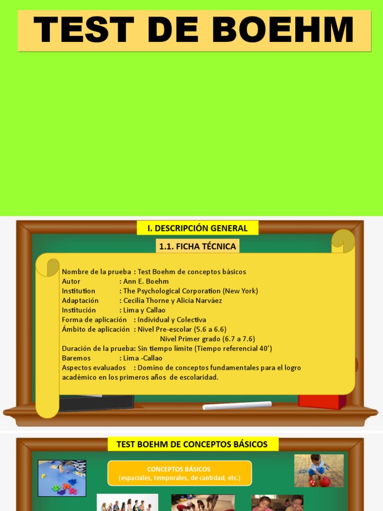 Test de Boehm | PDF | Validez (Estadísticas) | Cognición