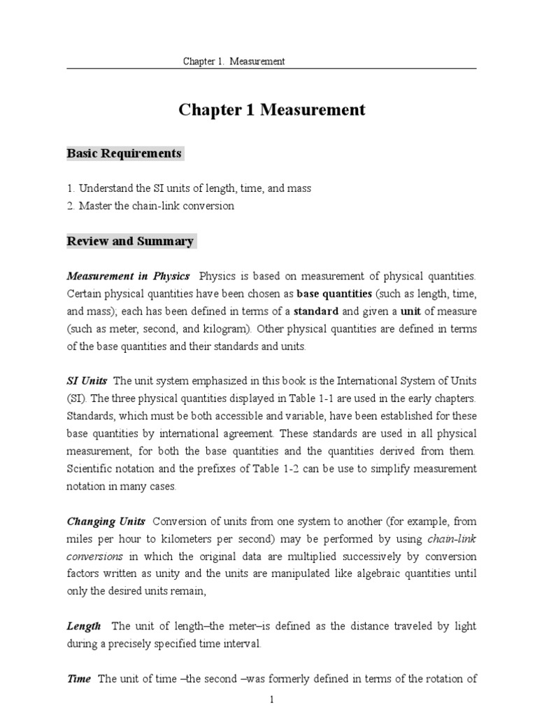 Chap 1 | PDF | Kilogram | Density