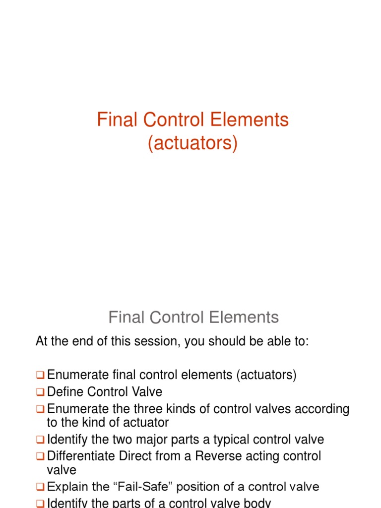 6 Final Control Elements | PDF | Valve | Actuator