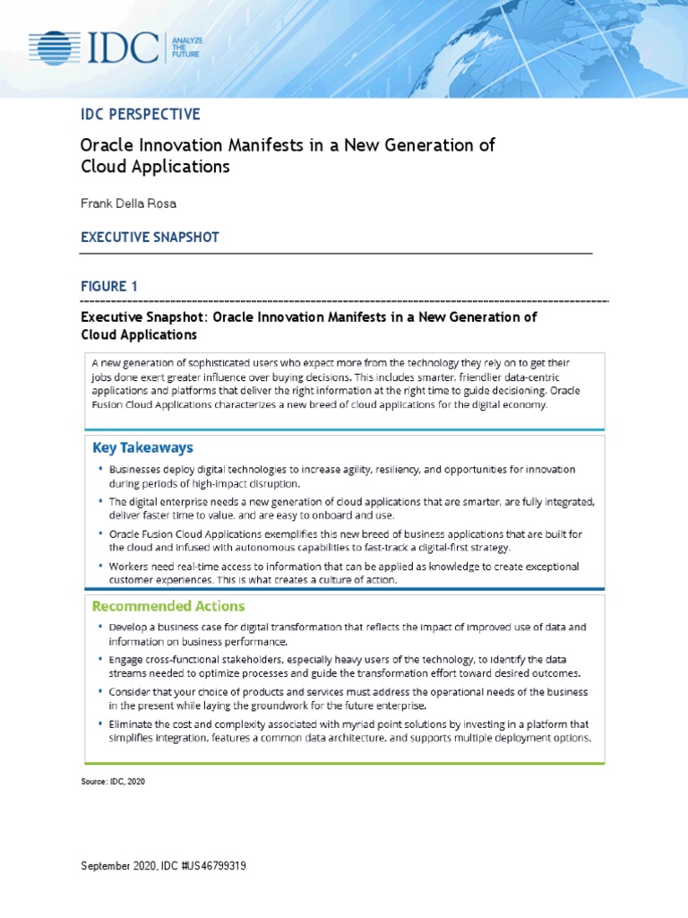 Oracle Innovation Manifests in A New Generation of Cloud Applications ...