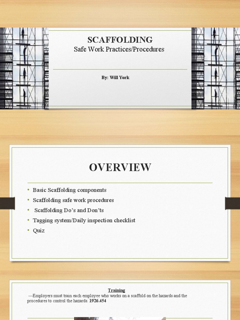 Scaffolding: Safe Work Practices/Procedures | PDF | Scaffolding | Business