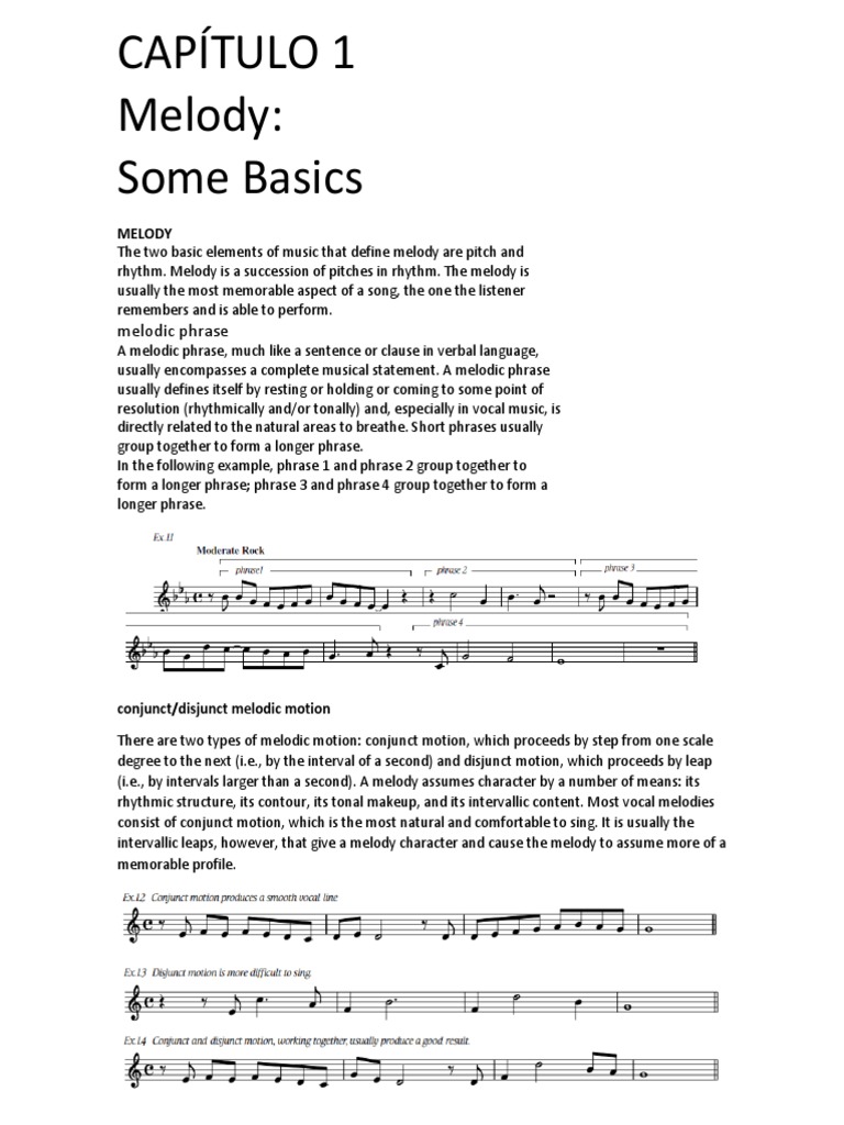 Capítulo 1 Melody: Some Basics: Melodic Phrase | PDF