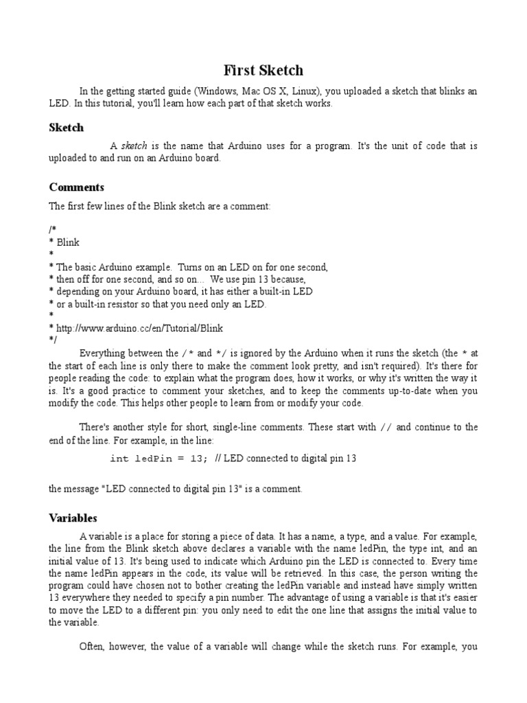 Arduino Sketch - Odt | PDF | Subroutine | Parameter (Computer Programming)
