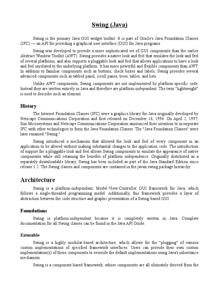 Swing Odt | PDF | Computer Libraries | System Software