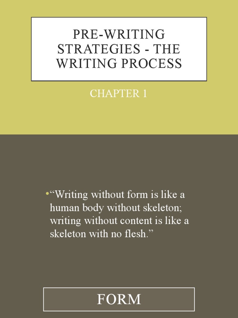 Pre-Writing Strategies Explained | PDF | Career & Growth | Self-Improvement