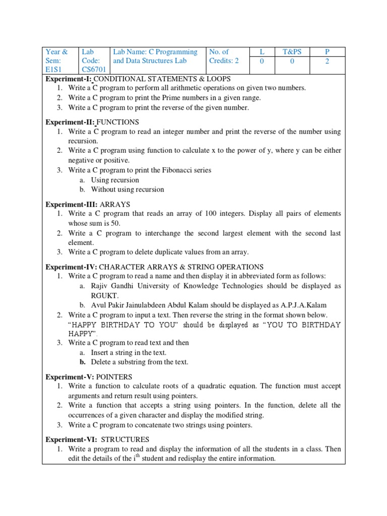 Experiment-I: Conditional Statements & Loops | PDF | Subroutine | Computer File