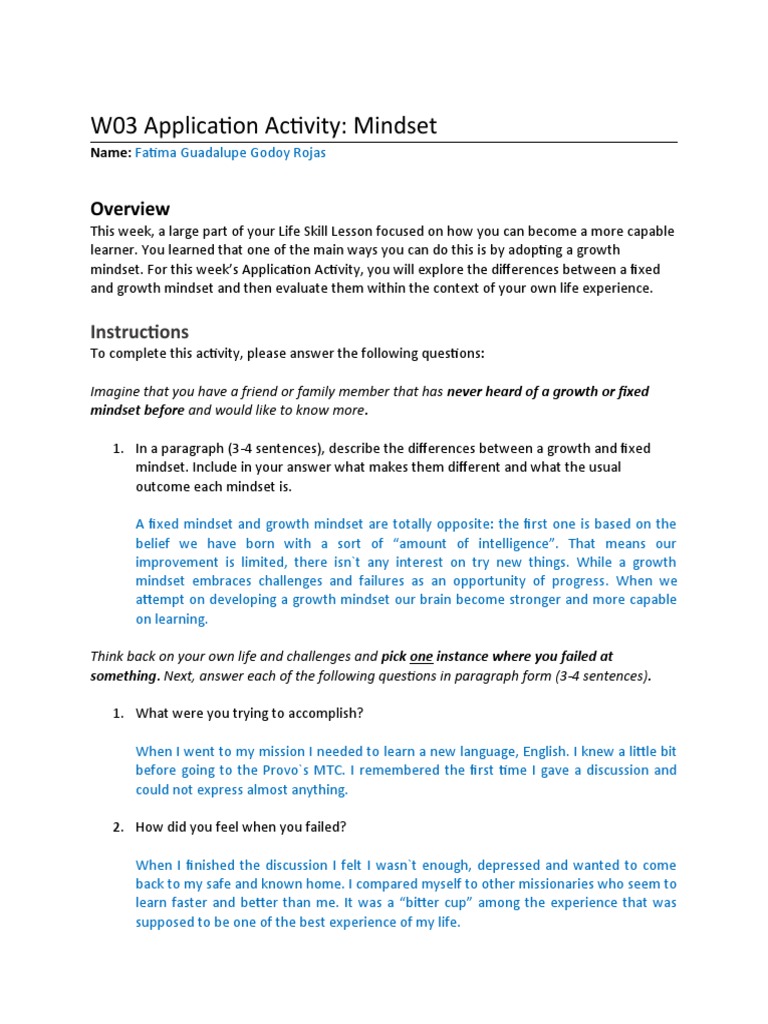 pc101 Document w03ApplicationActivityTemplate | PDF | Mindset | Epistemology