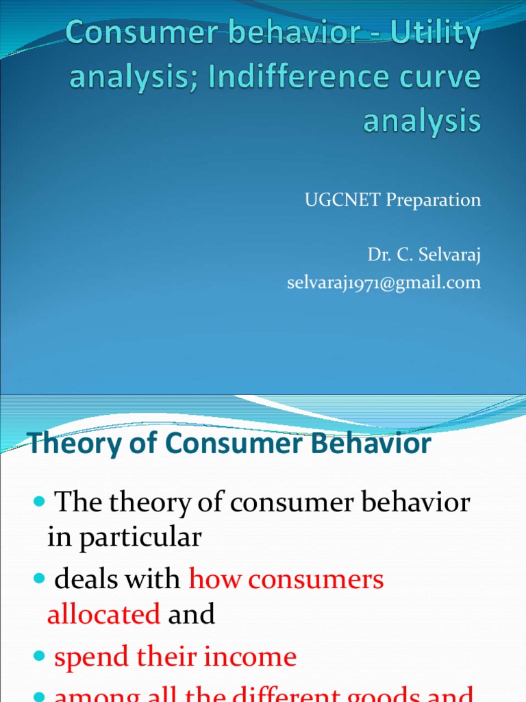 3 Consumer Behavior - Utility Analysis - Indifference Curve Analysis ...