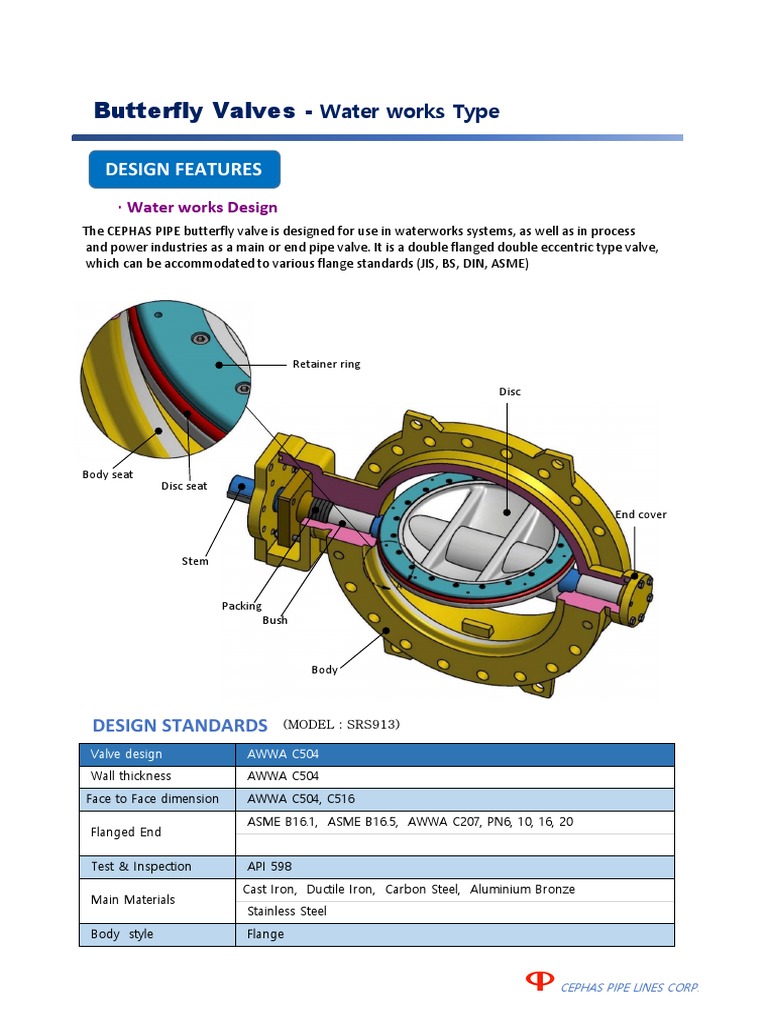 Cephas Butterfly Valve Design Standards | PDF