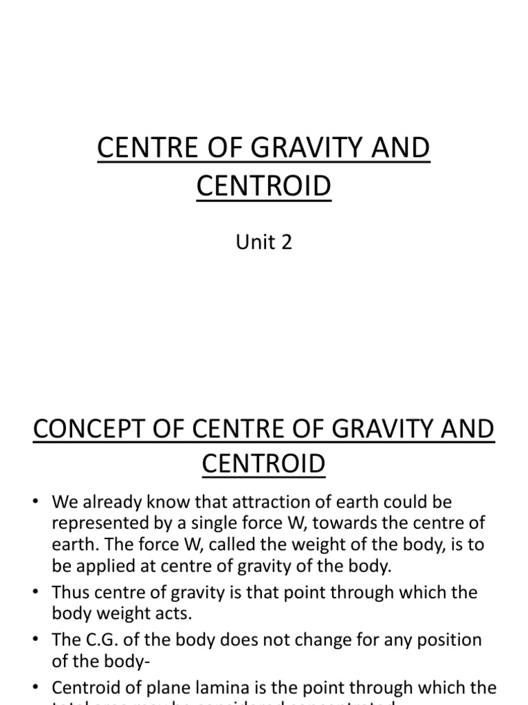 Centre of Gravity Centroid | PDF