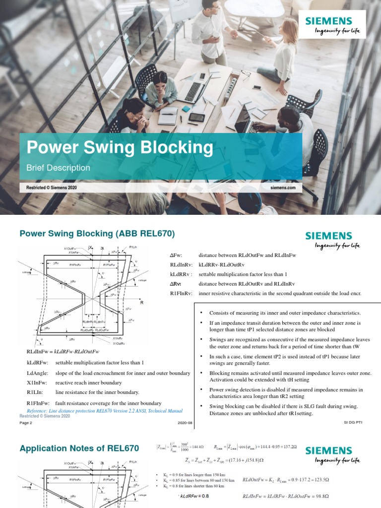 Power Swing Blocking: Brief Description | PDF | Electrical Engineering ...