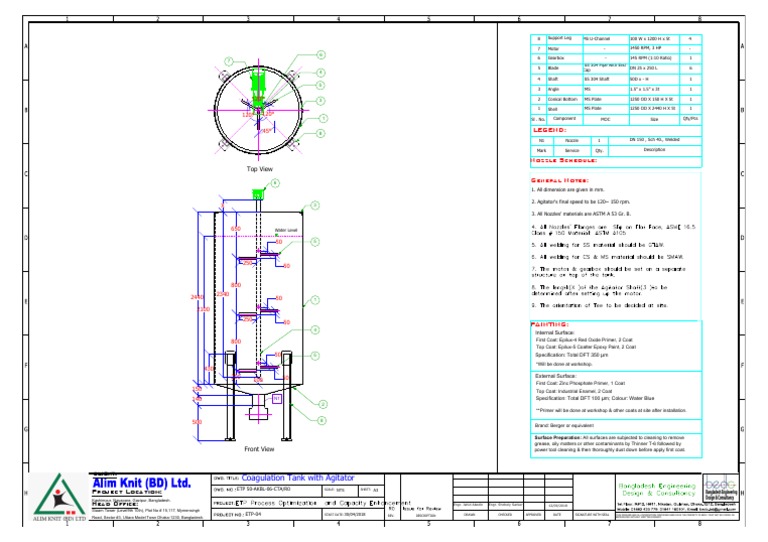 Alim Knit (BD) LTD.: Coagulation Tank With Agitator | PDF | Building ...