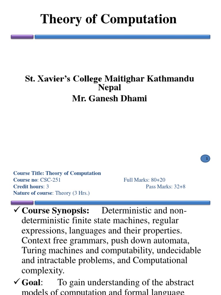 TOC Intro To Syllabus | PDF | Theory Of Computation | Automata Theory
