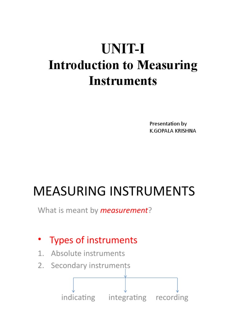 Introduction To Measuring Instruments: Unit-I | PDF | Inductor ...