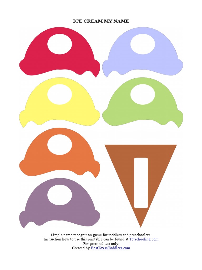 Ice Cream Name Game for Kids | PDF