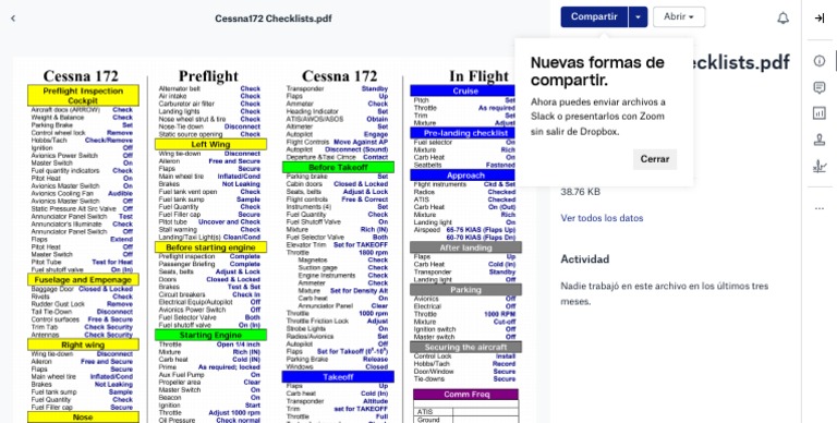Cessna172 Checklists - PDF: Cessna 172 Preflightcessna 172 in Flight ...