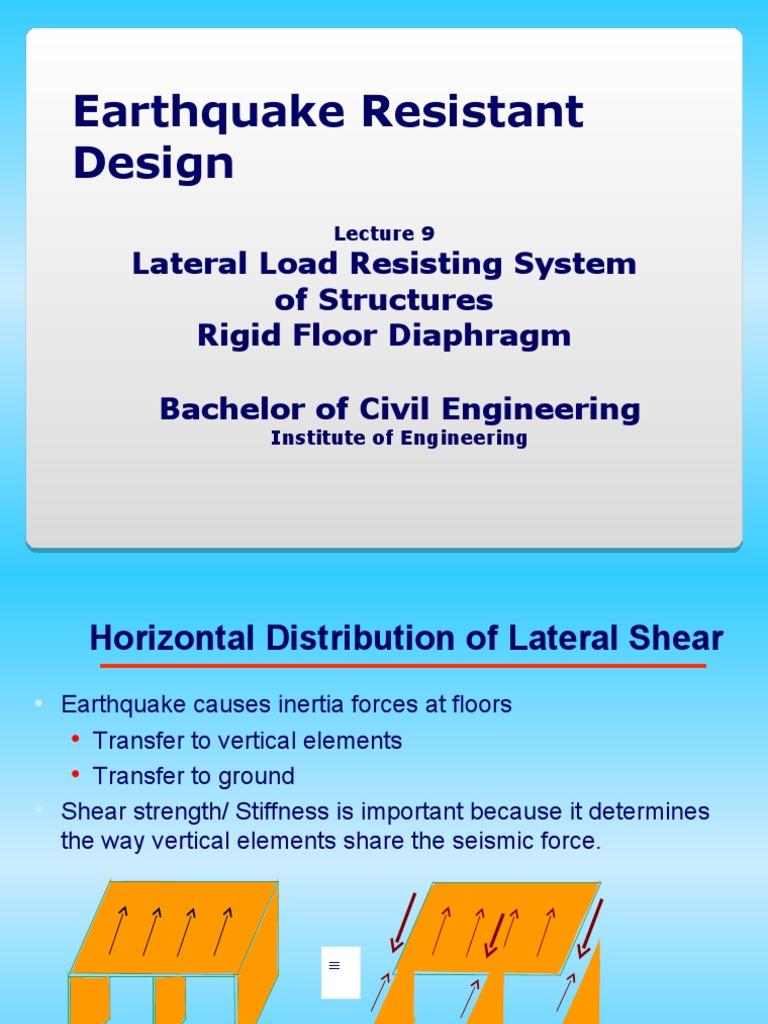 ERD BE Lecture 9 2013 Lateral Load Resisting Systems | PDF | Stiffness ...