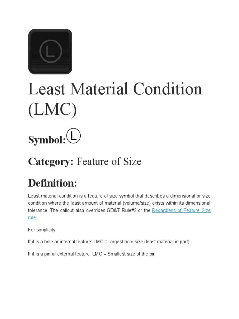 Least Material Condition (LMC) | PDF