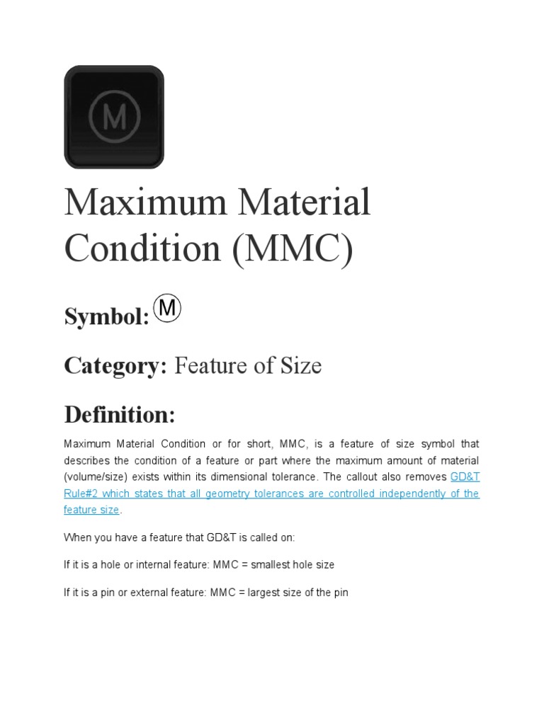 Maximum Material Condition (MMC) | PDF