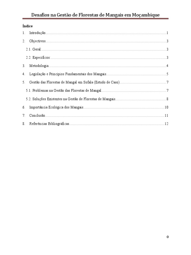 Florestas de Mangais - IILG FINAL | PDF | Mangue | Moçambique