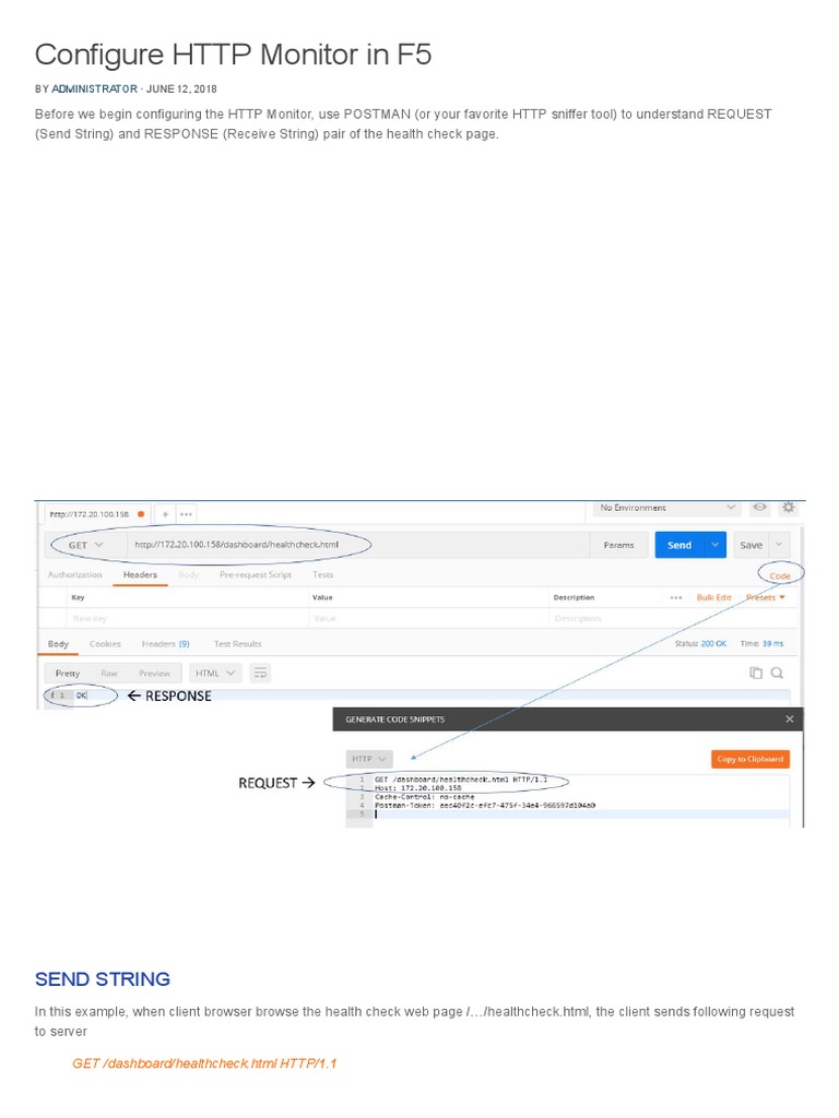 Configure HTTP Monitor in F5 | PDF