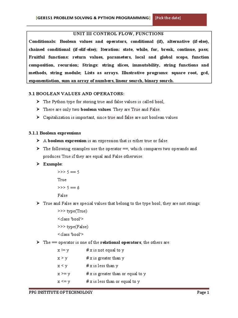 Unit3 Update | PDF | Parameter (Computer Programming) | Control Flow