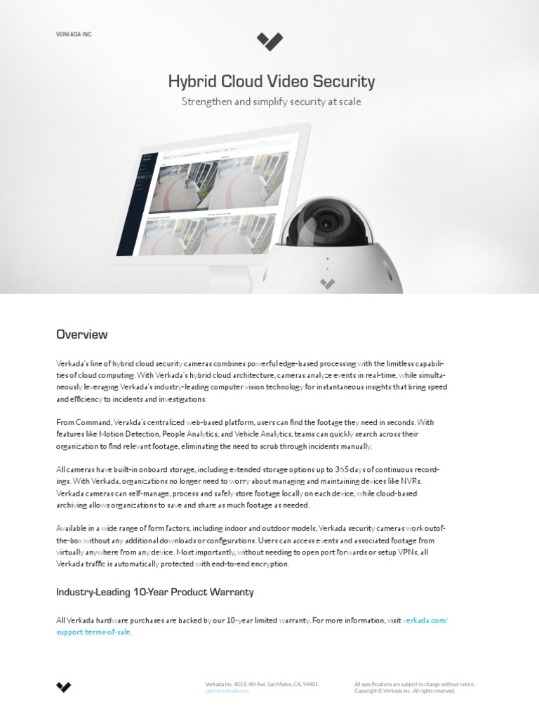 Verkada Video Security Overview | PDF | Zoom Lens | Camera Lens