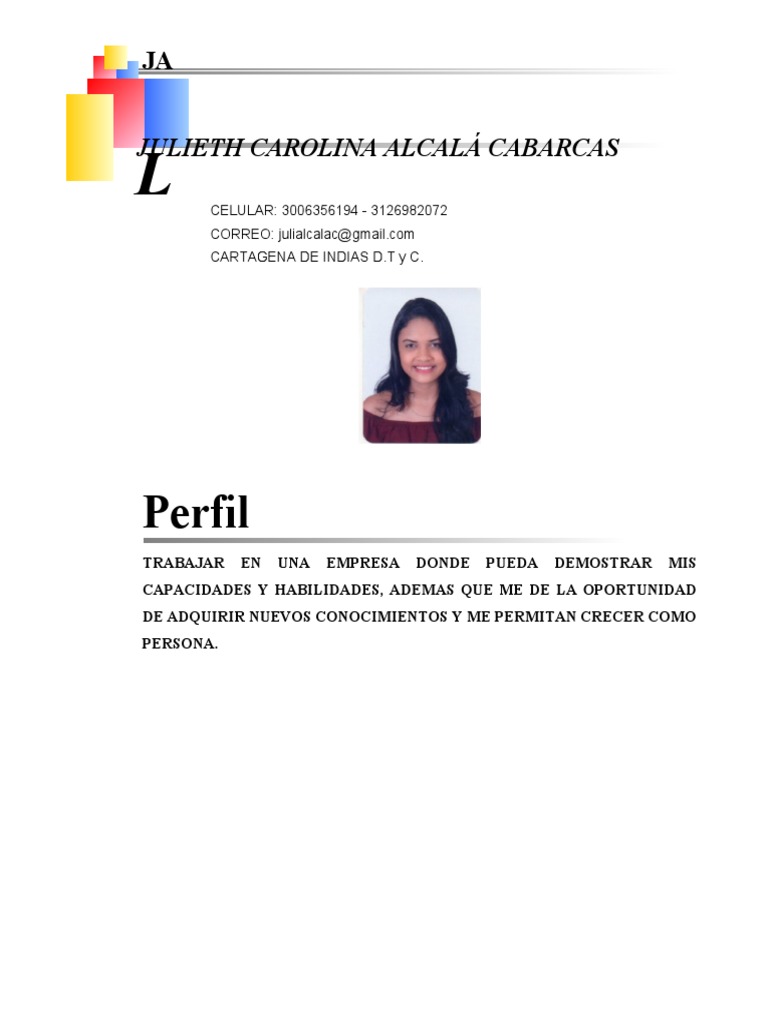 Hoja de Vida Julieth Alcalá | PDF | Business | Negocios