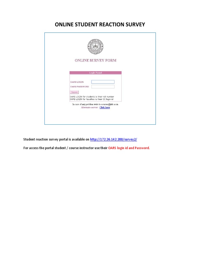 Online Student Reaction Survey | PDF | Login | Databases