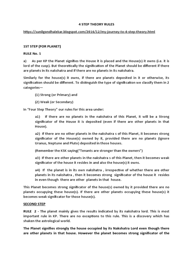 01 - 4 Step Theory Rules | PDF