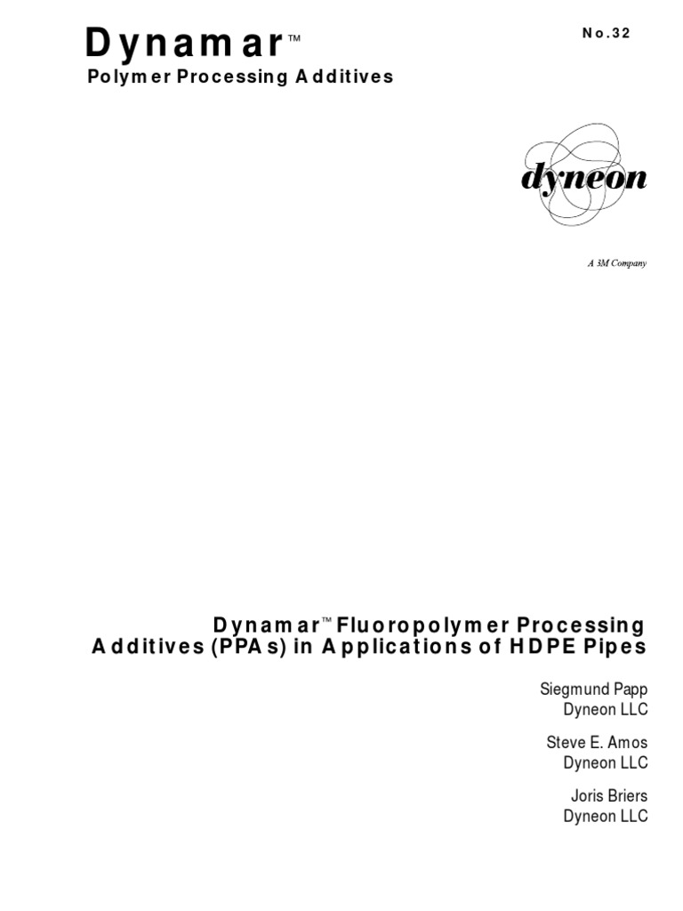 Dynamar: Polymer Processing Additives | PDF | Extrusion | Viscosity