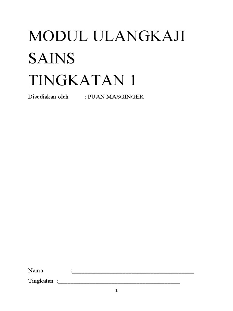 Ulangkaji Sains Tingkatan 1 | PDF