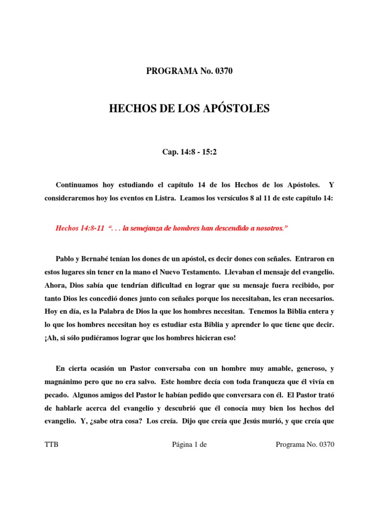 Hechos 14,8-15,2 PDF | PDF | Pablo el apóstol | Bernabé