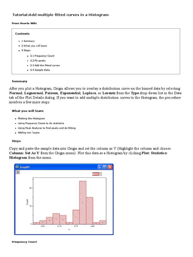 Add Multiple Fitted Curves in A Histogram - Howto Wiki | PDF | Histogram | Statistics