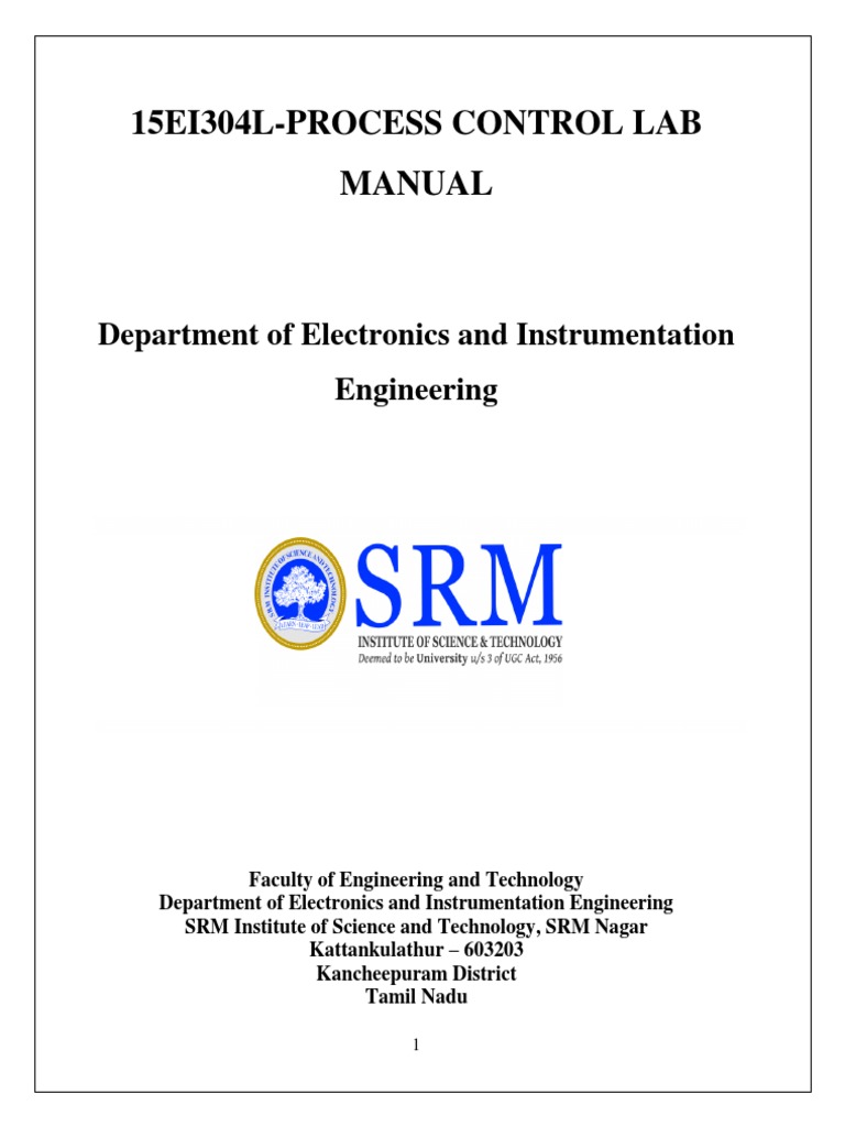 15Ei304L-Process Control Lab Manual: Department of Electronics and ...
