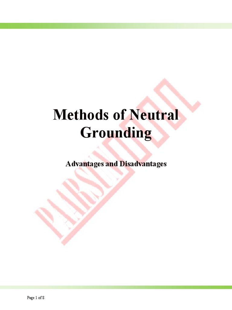 Methods of Neutral Grounding Explained | PDF | Transformer | Inductor
