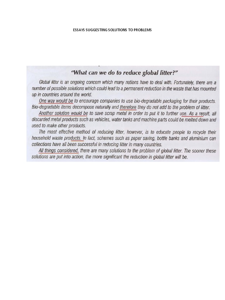 Litter - Solutions To Problems | PDF