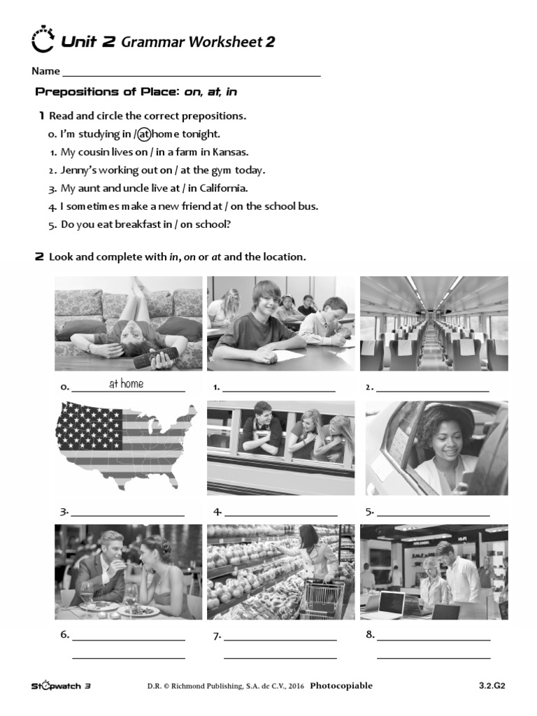 Grammar Worksheet: Unit 2 2 | PDF