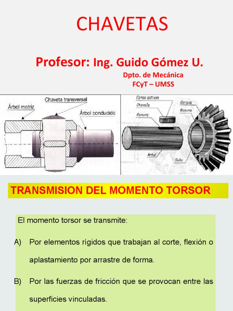 Chavetas | PDF | Esfuerzo de torsión | Engranaje