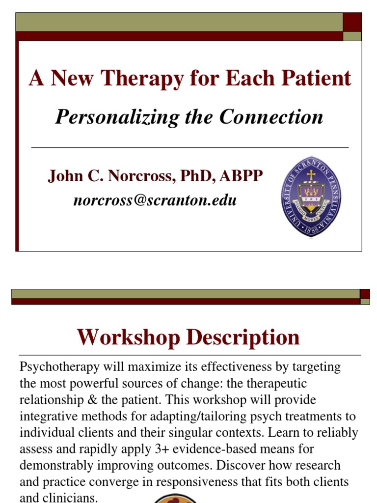 Personalize Therapy for Each Patient | PDF | Psychotherapy ...