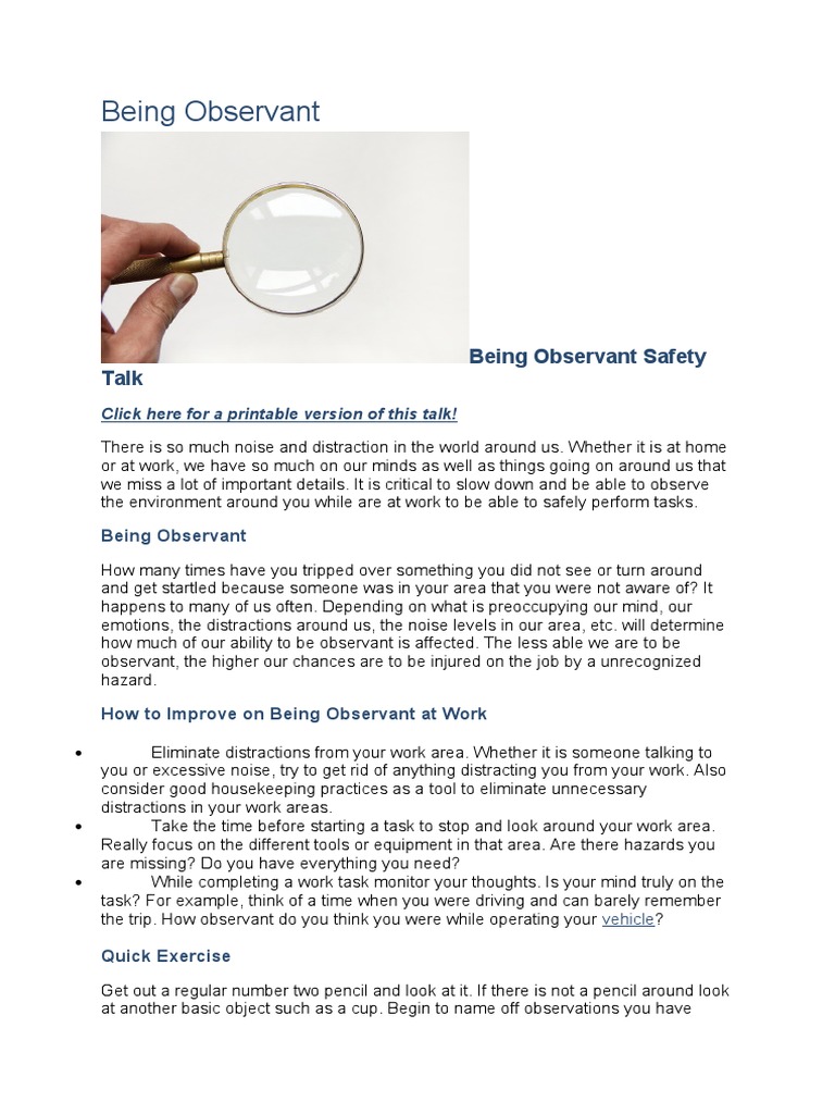 Being More Observant | PDF | Mind | Neuropsychology