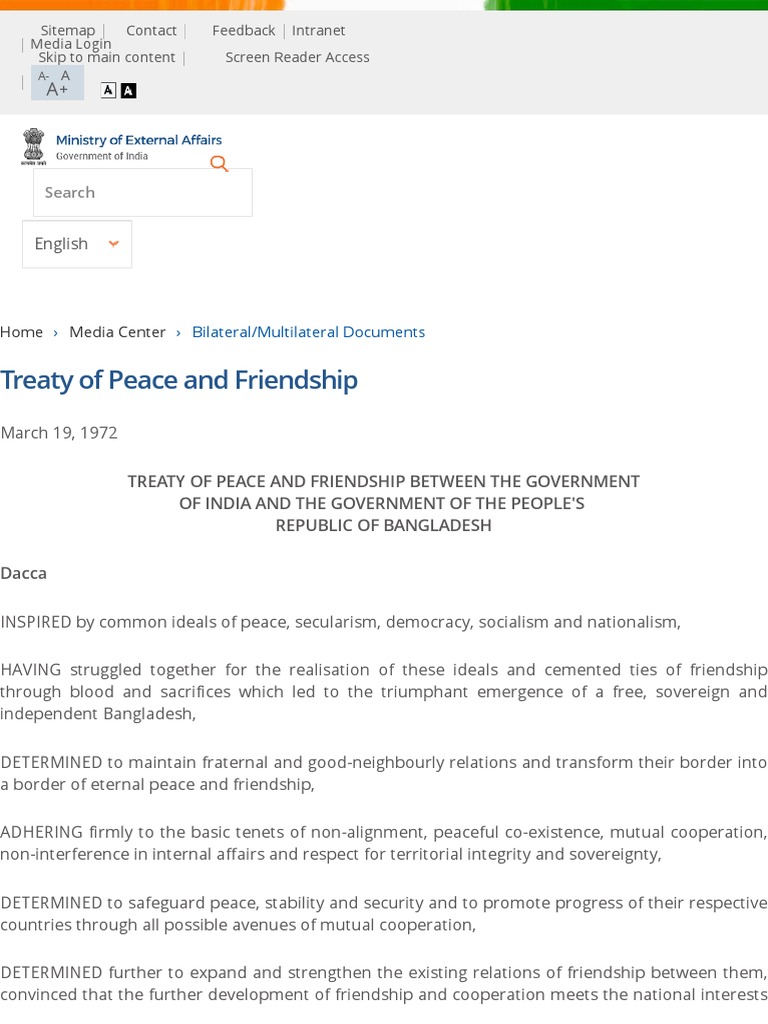 Treaty of Peace and Friendship | PDF | Treaty | Peace