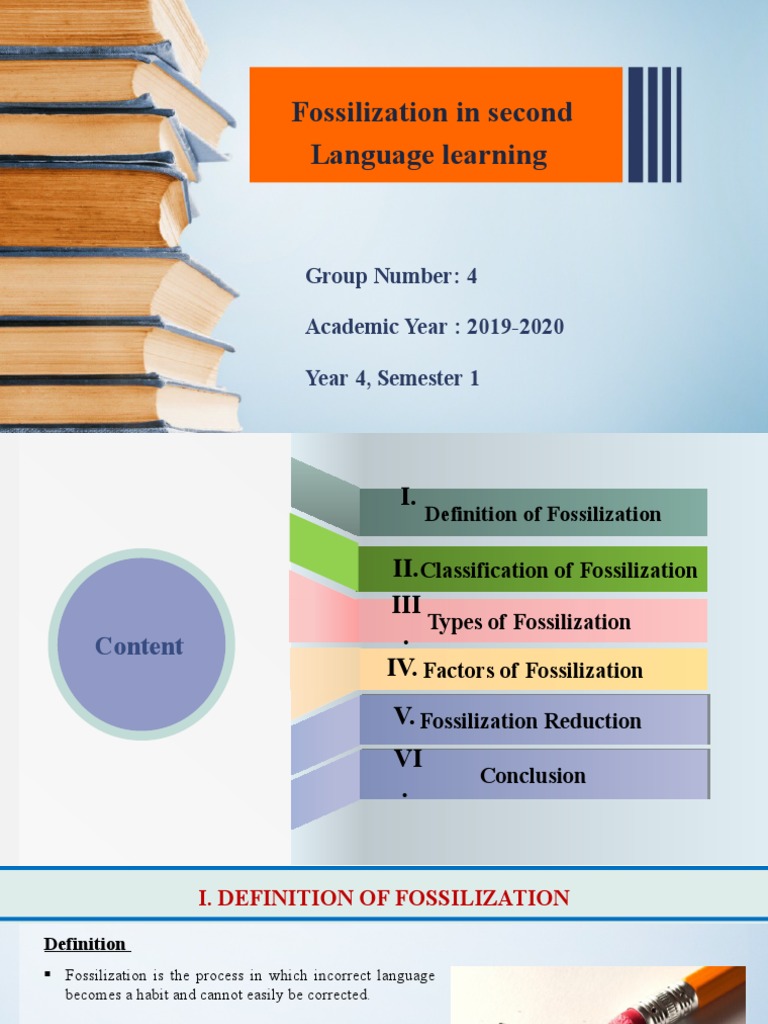 Fossilization in Second Language Learning: Group Number: 4 Academic ...
