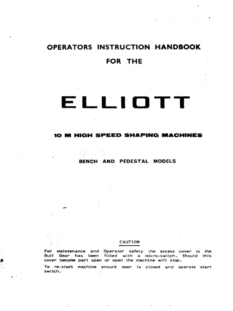 Elliott 10M Shaper PDF | PDF
