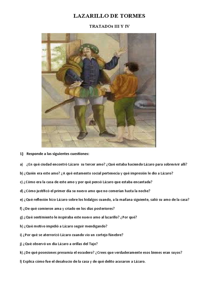 Lazarillo de Tormes 3 y 4 | PDF