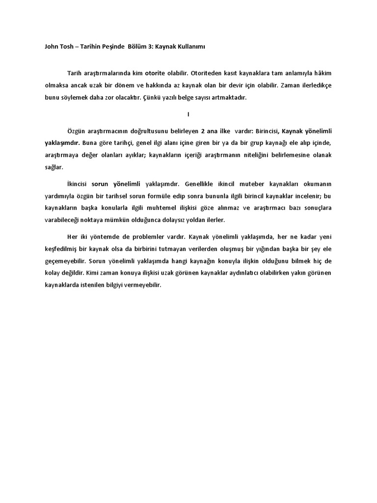 John Tosh Kaynak Kullanımı | PDF
