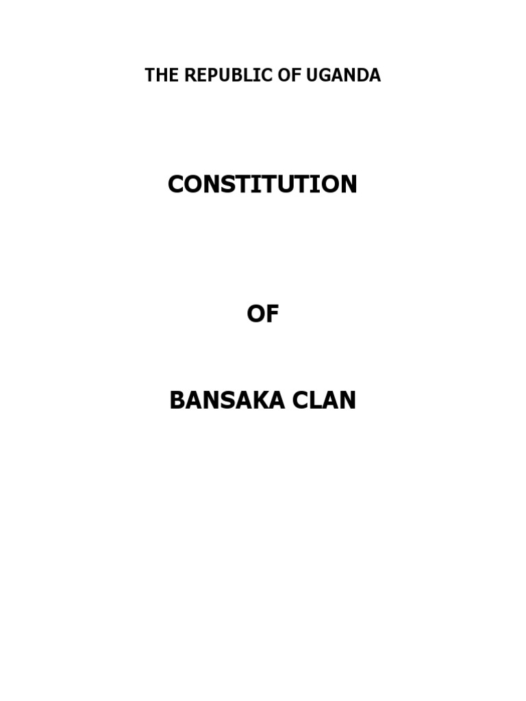 Bansaka Clan Constitution of Uganda | PDF | United Nations General ...