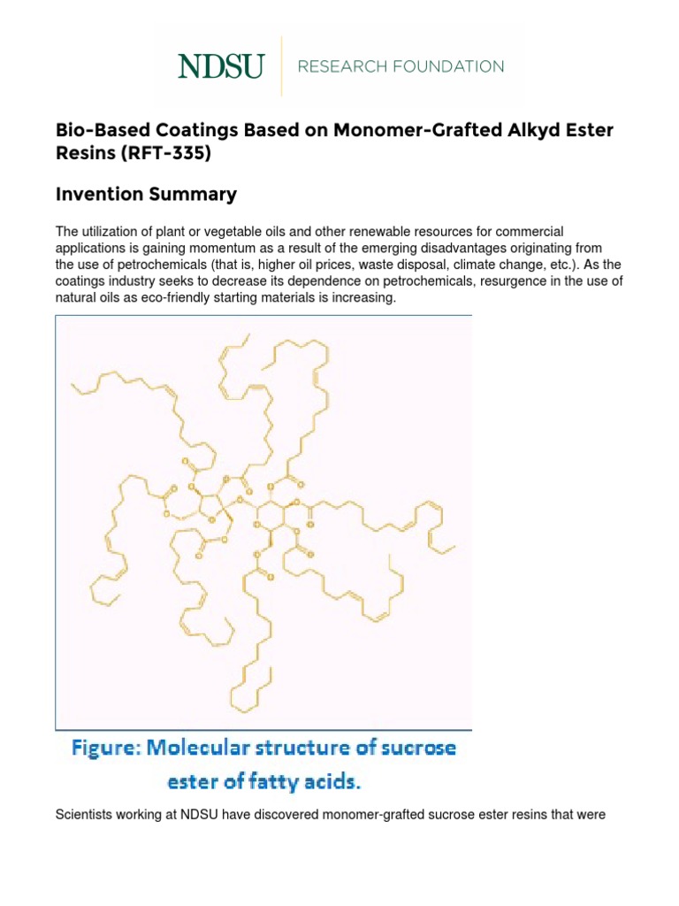 Biobased Alkyd Resin PDF | PDF | Ester | Chemical Substances