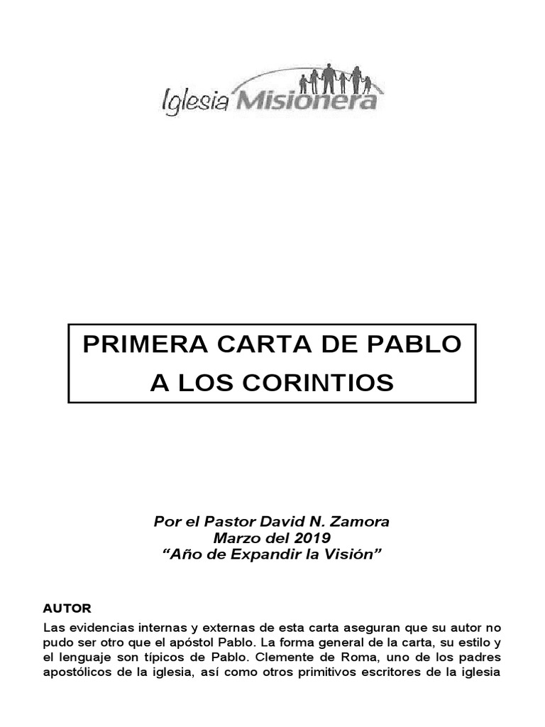 Primera A Los Corintios | PDF | Corinto antiguo | Primera epístola a ...